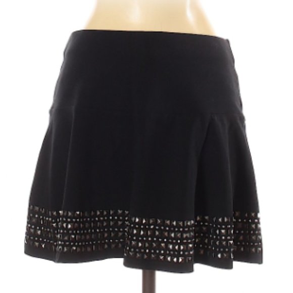 Express | Skirts | Express Black Mini Skater Skirt With Embellishment ...